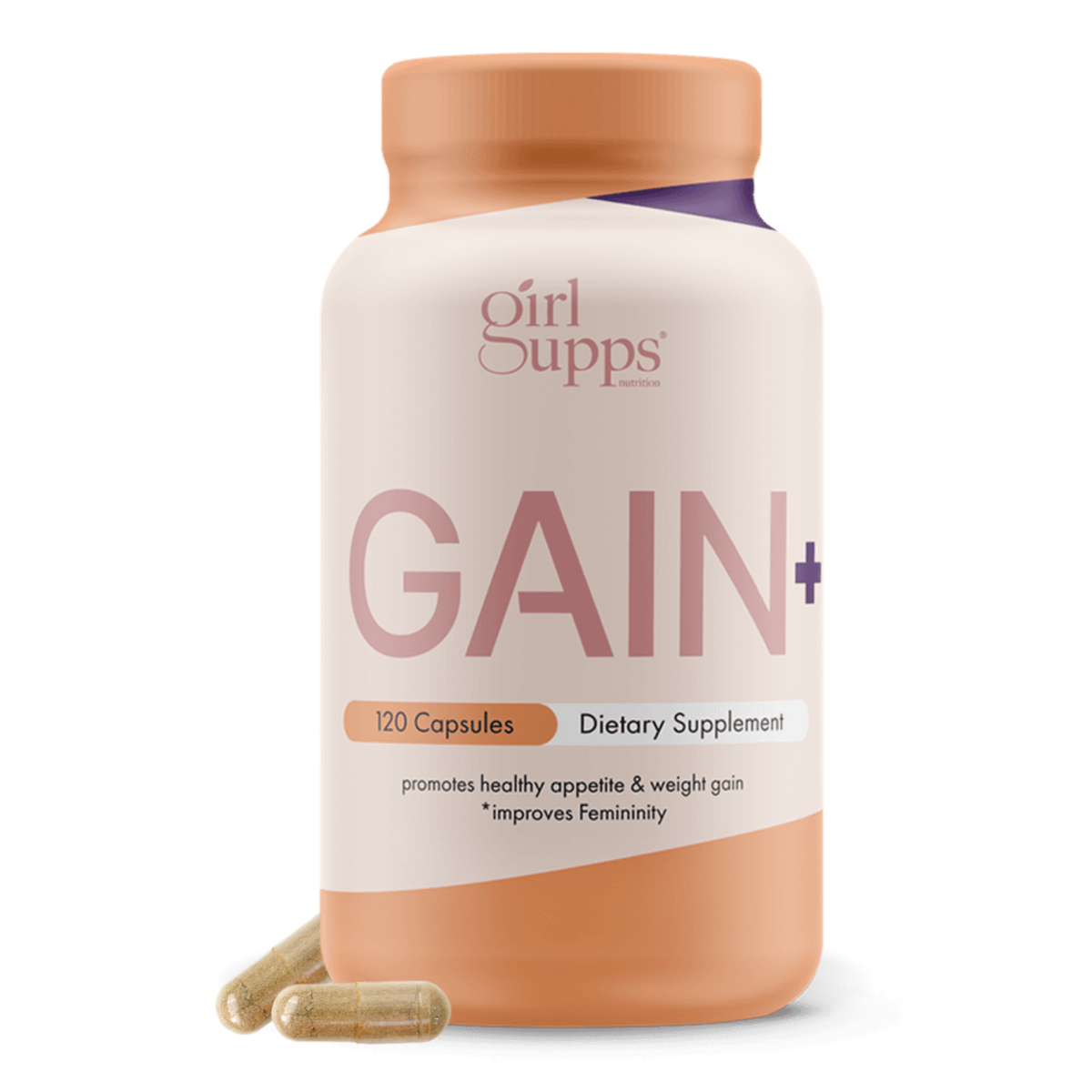 GAIN+ Weight Gainer Capsules with Maca, Fenugreek and Creatine for Wom ...